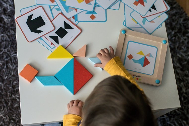 Janod Drewniana układanka Tangram Essentiel Zabawka Roku Nowość Szybka ...